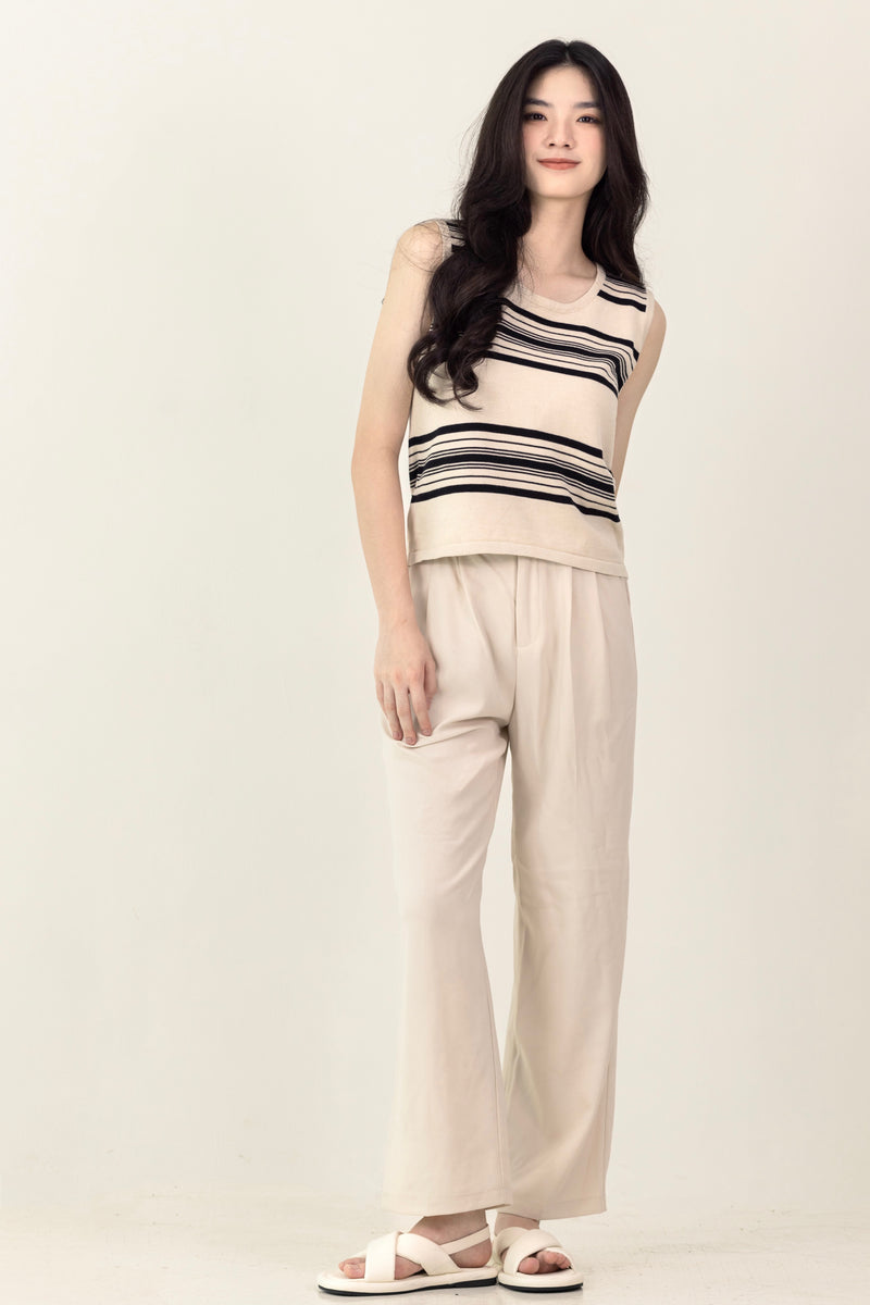 COCO STRIPED KNIT SHELL TOP [CREAM WHITE] – Tayle Label