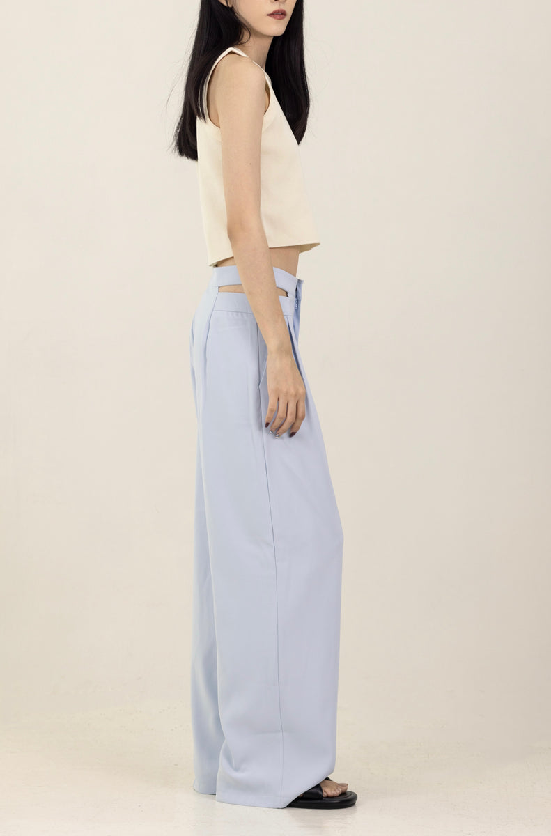 ENID CUTOUT STRAIGHT LEG PANTS [ 3 COLORS ] – Tayle Label